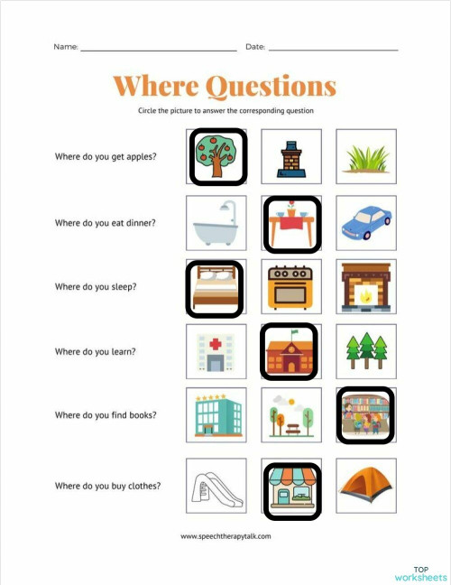 WHERE QUESTIONS. Interactive worksheet | TopWorksheets