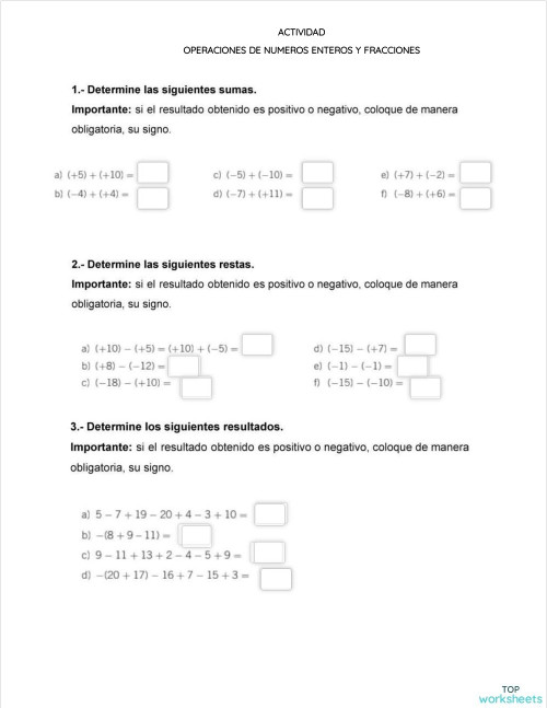Las fracciones. Suma y resta. (5º). Ficha interactiva | TopWorksheets