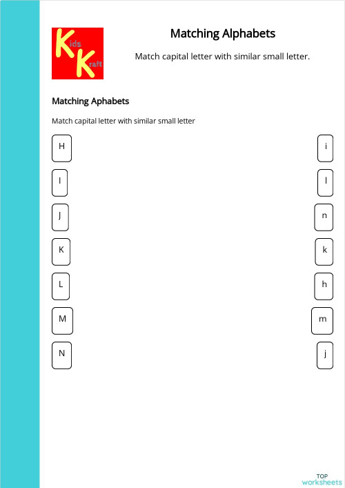 Matching Alphabets. Interactive worksheet | TopWorksheets