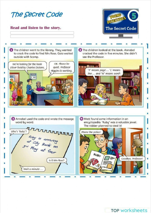 The Secred Code. Interactive worksheet | TopWorksheets