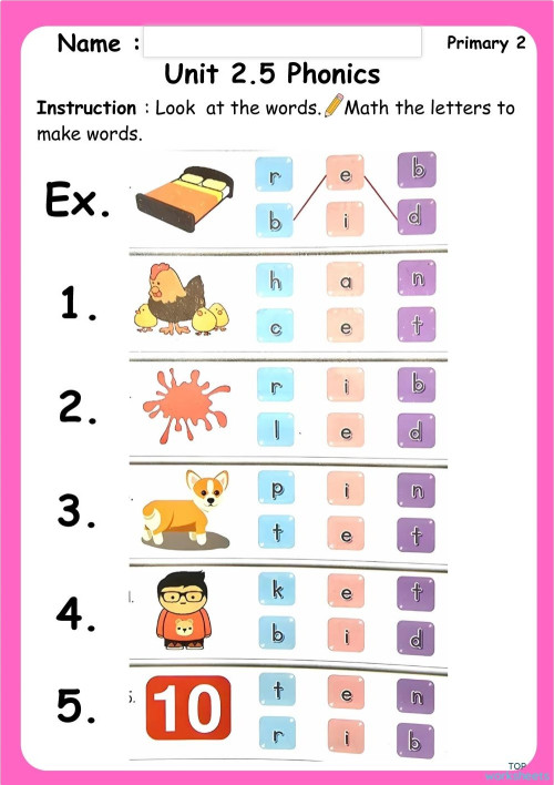 P2_2-5 Phonics. Interactive worksheet | TopWorksheets