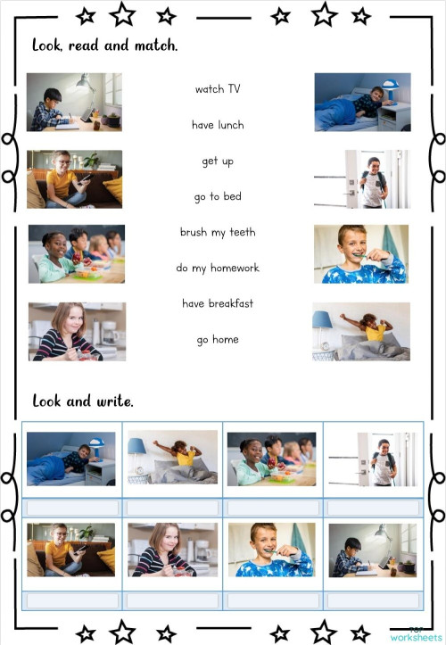 daily routine 1. Ficha interactiva | TopWorksheets