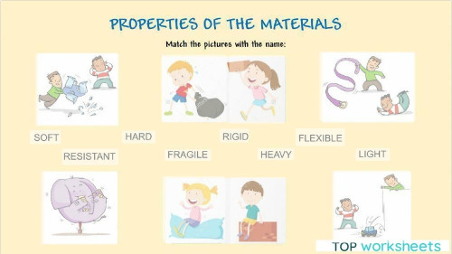 Properties of materials. Interactive worksheet | TopWorksheets
