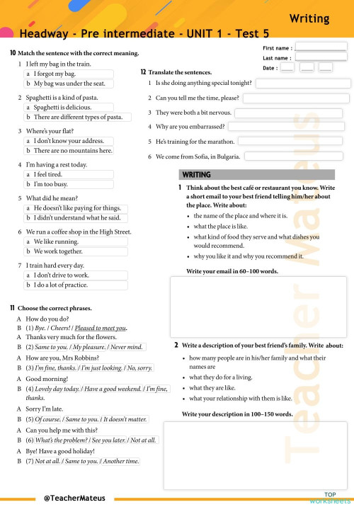 Writing: interactive worksheets and online exercises | TopWorksheets
