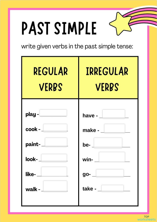 Past Simple. Interactive worksheet | TopWorksheets