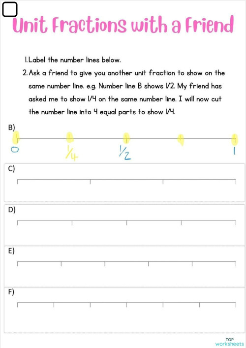Unit Fractions with a Friend. Interactive worksheet | TopWorksheets