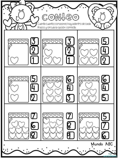 Cuenta y escoge. Ficha interactiva | TopWorksheets