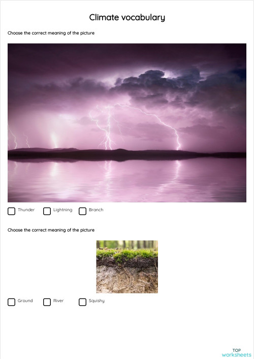 Climate vocabulary. Interactive worksheet | TopWorksheets