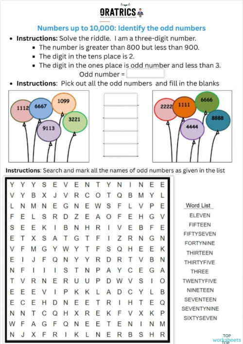 Odd Even DDD. Interactive worksheet | TopWorksheets