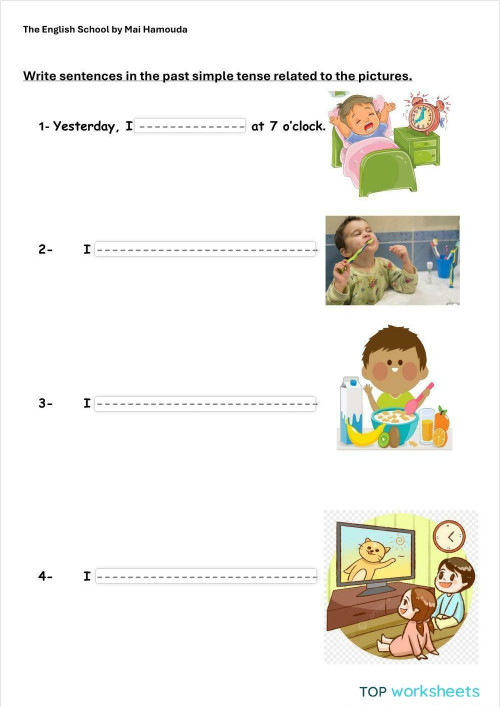 past simple - writing (beginners). Interactive worksheet | TopWorksheets