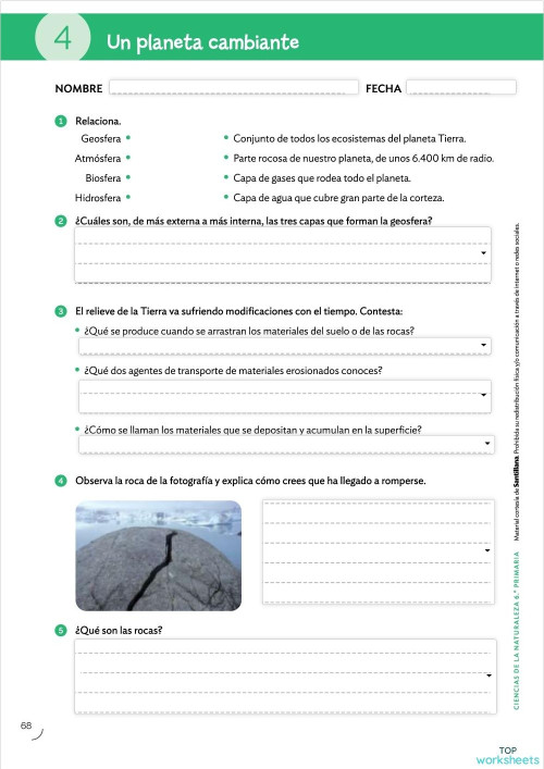 EXAMEN TEMA 4 2UN PLANETA CAMBIANTE" C.NATURALES. Ficha interactiva ...