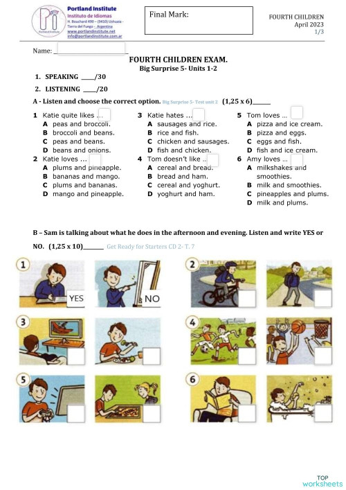 4th Children APRIL. Interactive worksheet | TopWorksheets