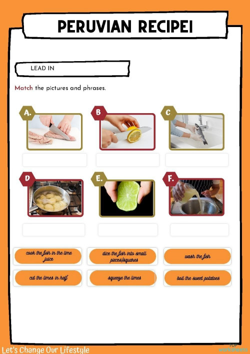 Exp 8.3 A2 Peruvian recipe!. Interactive worksheet | TopWorksheets
