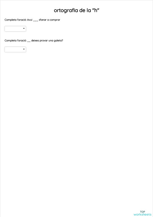 ortografia de la "h". Fitxa interactiva | TopWorksheets