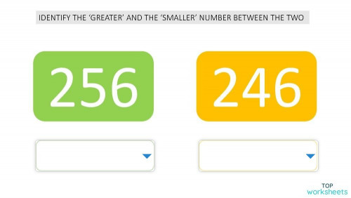 Year 2 Math | Comparing Numbers. Interactive worksheet | TopWorksheets