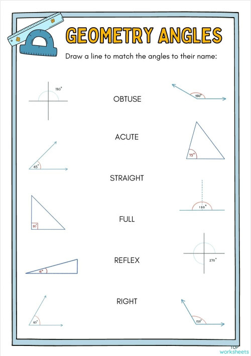Grade 4 Page 62 (Naming Angles). Interactive worksheet | TopWorksheets