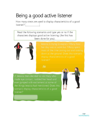 Being a good active listener. Interactive worksheet | TopWorksheets