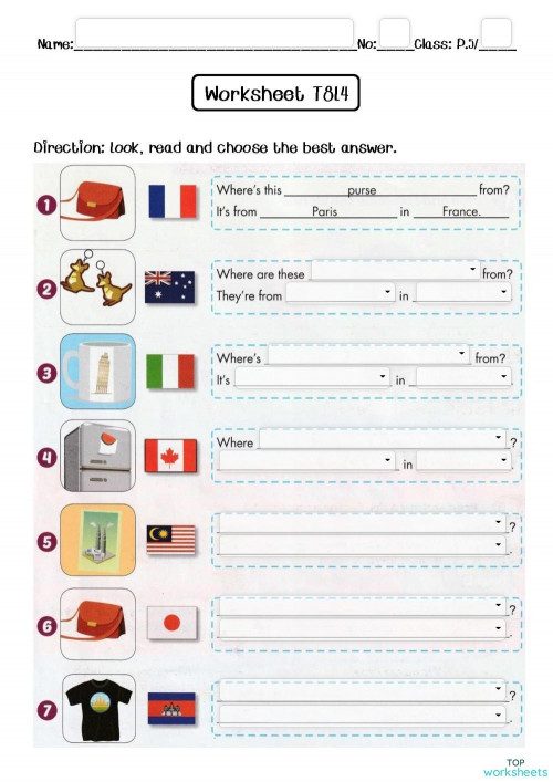 Worksheet T8L4. Interactive worksheet | TopWorksheets