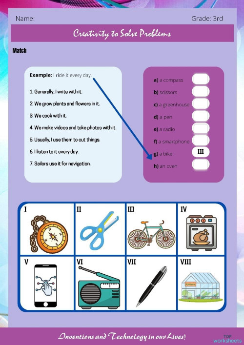 Exp 7.2 A1 Creativity to Solve Problems. Interactive worksheet | TopWorksheets