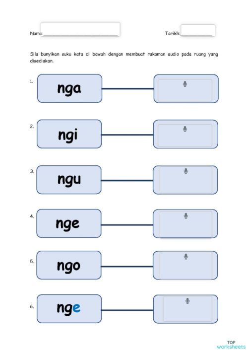 SUKU KATA DIGRAF. Interactive worksheet | TopWorksheets