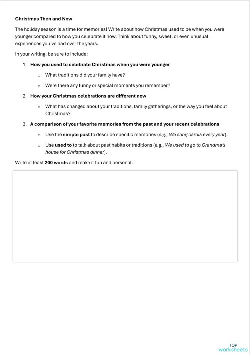 Christmas Writing. Interactive worksheet | TopWorksheets