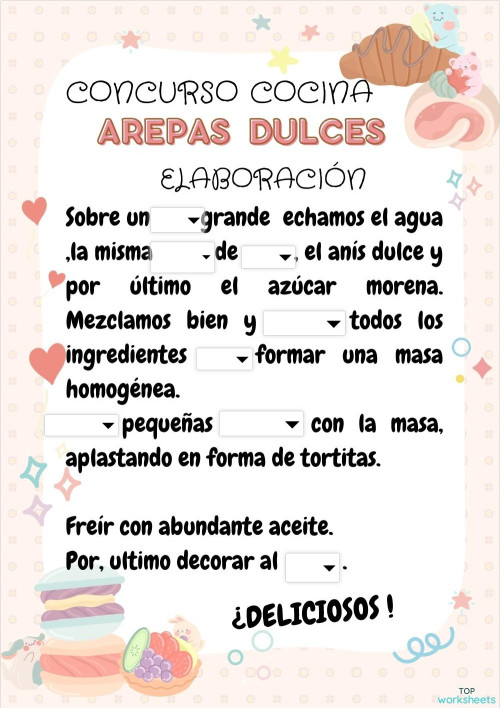 MASTERCLASS AREPAS. Ficha interactiva | TopWorksheets