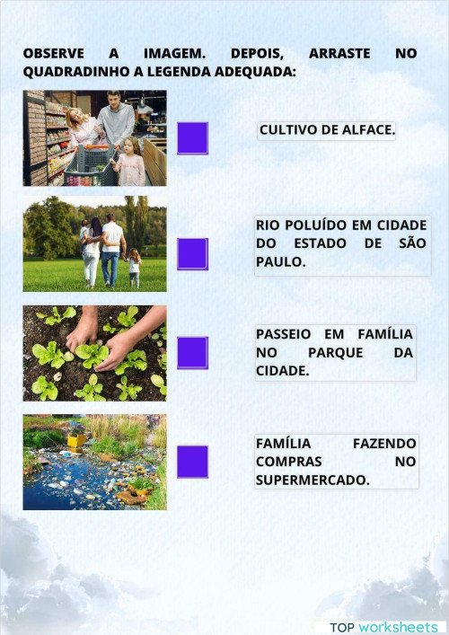 Imagem e legenda. Ficha interativa | TopWorksheets