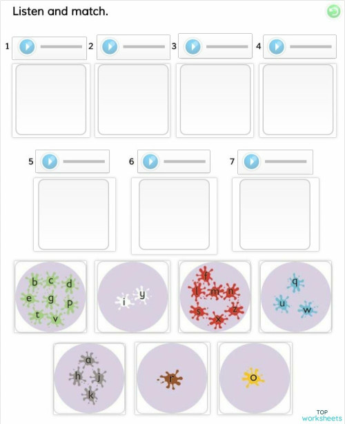 listen and match. Interactive worksheet | TopWorksheets