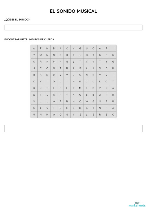 EL SONIDO MUSICAL. Ficha interactiva | TopWorksheets EL SONIDO MUSICAL. Ficha interactiva | TopWorksheets