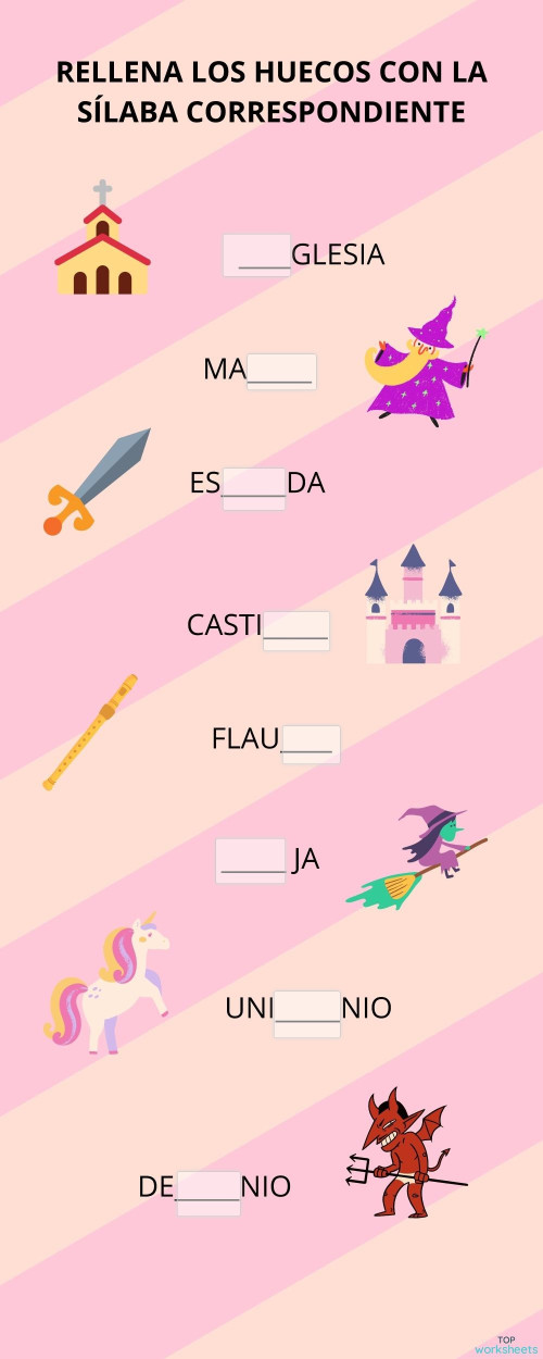 RELLENA HUECOS. Ficha interactiva | TopWorksheets