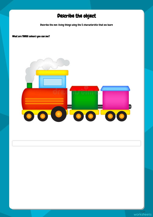 Describe the object. Interactive worksheet | TopWorksheets