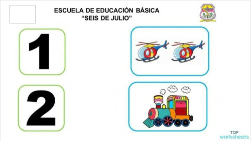 LOS NUMERALES 1 Y 2. Ficha interactiva | TopWorksheets
