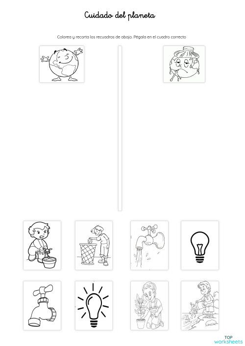 Cuidado del planeta. Ficha interactiva | TopWorksheets