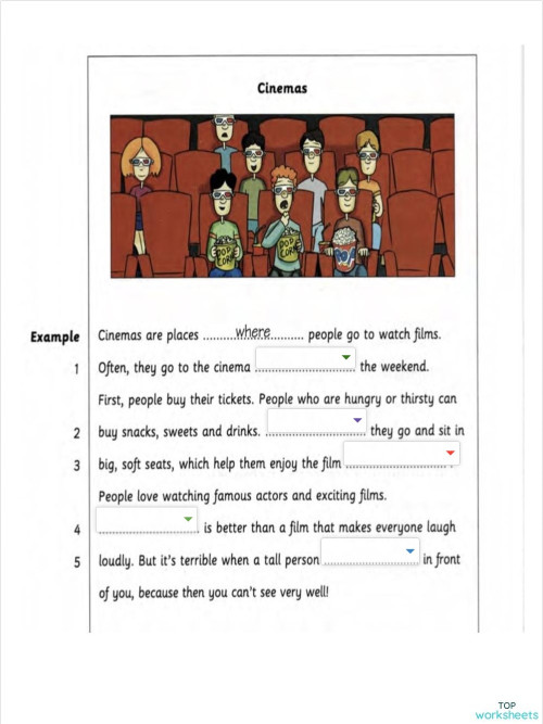 Cinemas - Mvrs 4. Interactive worksheet | TopWorksheets