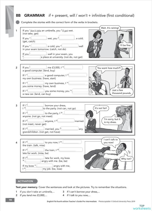 PGE (8B: Grammar- First conditional). Interactive worksheet | TopWorksheets