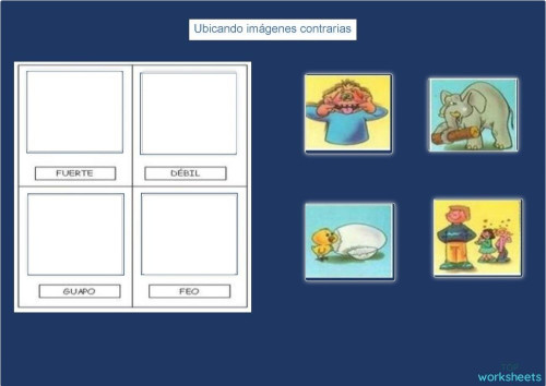 Antónimos: fichas interactivas y ejercicios online | TopWorksheets