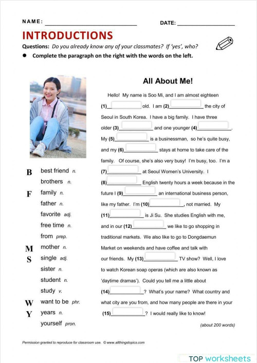 Introductions 0. Interactive worksheet | TopWorksheets