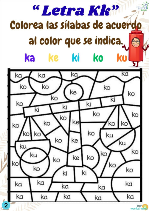 Sílabas con "k"_Mtra. Faby. Ficha interactiva | TopWorksheets