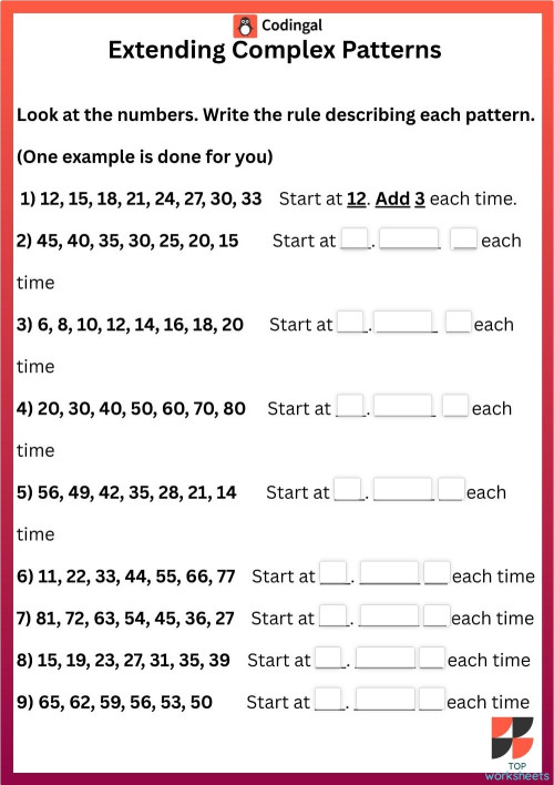 M_G05M13L36_WE01_Extending_Complex_Patterns_5. Interactive worksheet ...