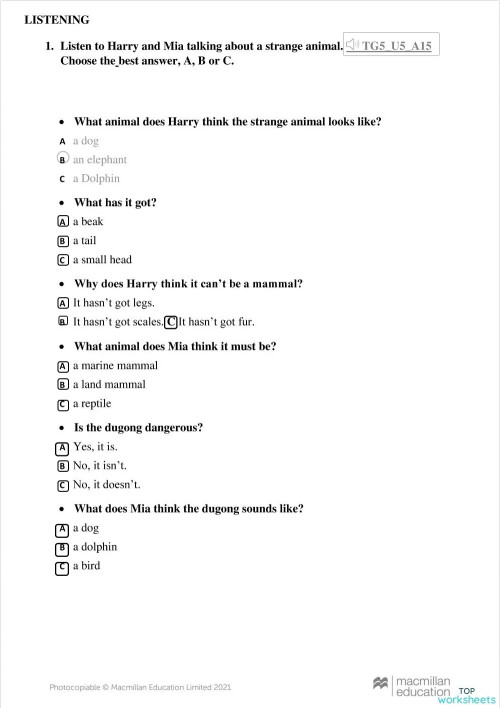 Reading Comprehension B1. Interactive worksheet | TopWorksheets