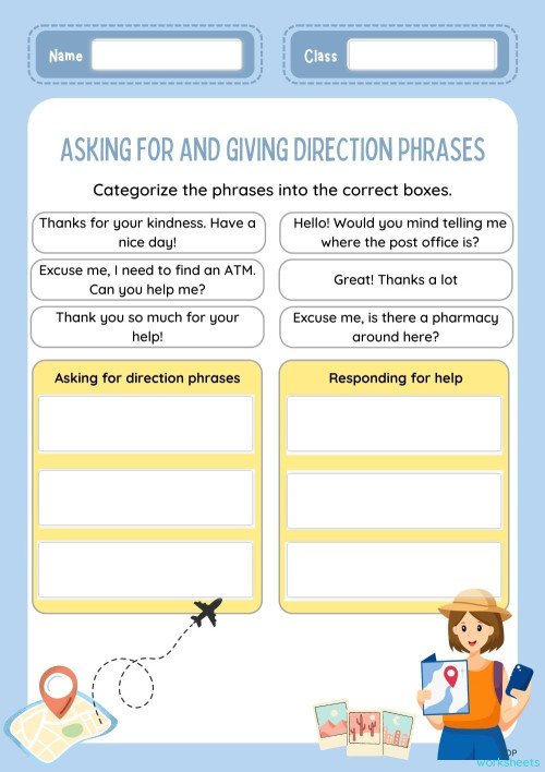 Asking for and giving direction. Interactive worksheet | TopWorksheets
