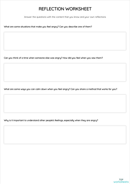REFLECTION WORKSHEET. Interactive worksheet | TopWorksheets
