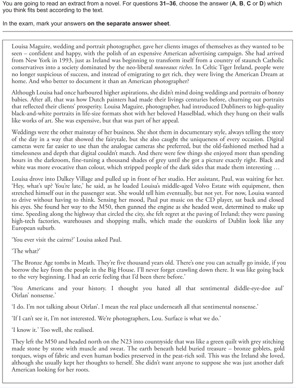 C1 ADVANCED PRACTICE TESTS PLUS 2 READING PART 5 T1-4. Interactive ...