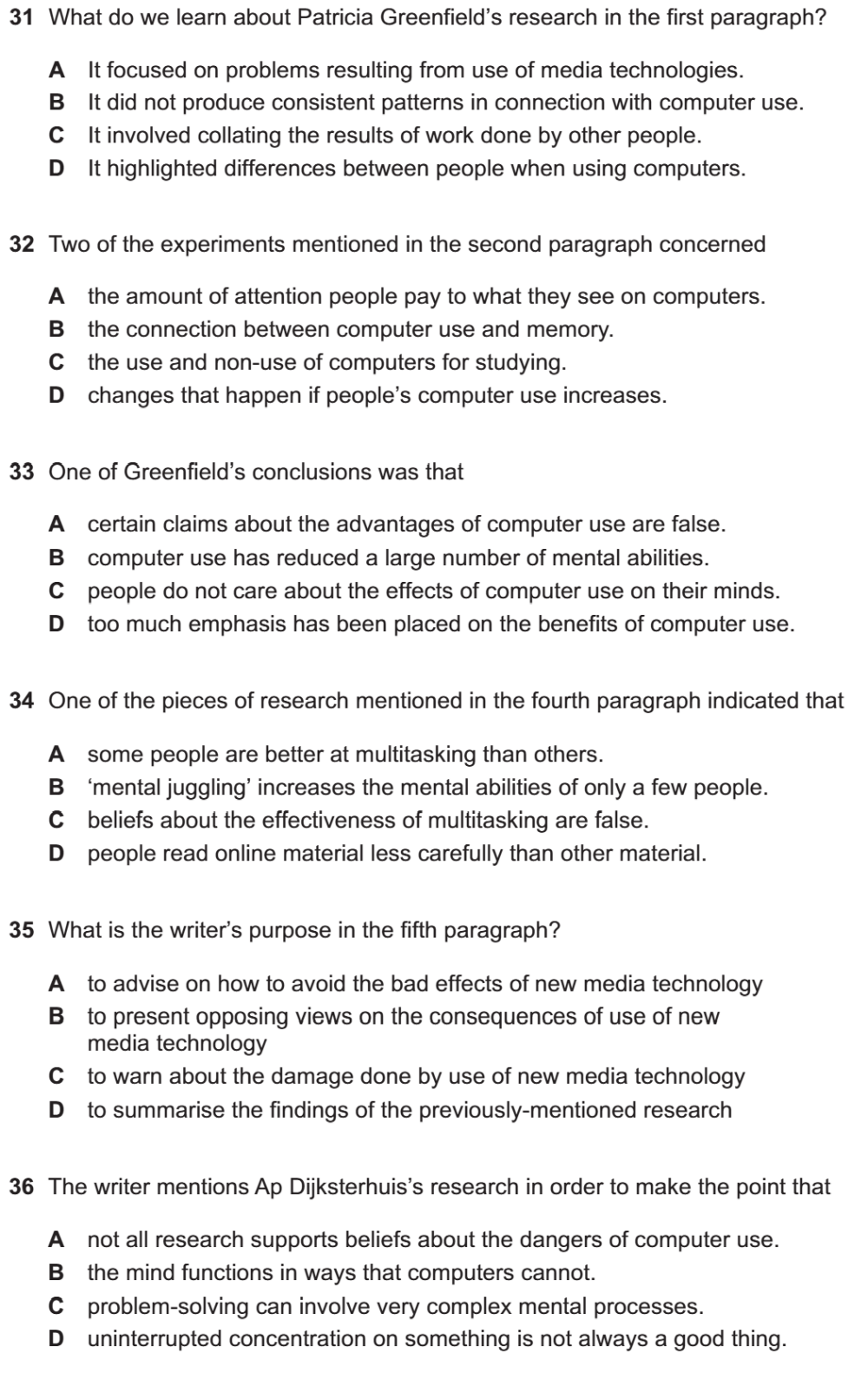 C1 ADVANCED PRACTICE TESTS PLUS 2 READING PART 5 T1-4. Interactive ...