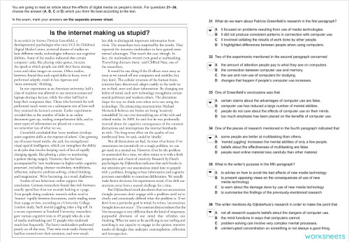 C1 ADVANCED PRACTICE TESTS PLUS 2 READING PART 5 T1-4. Interactive ...