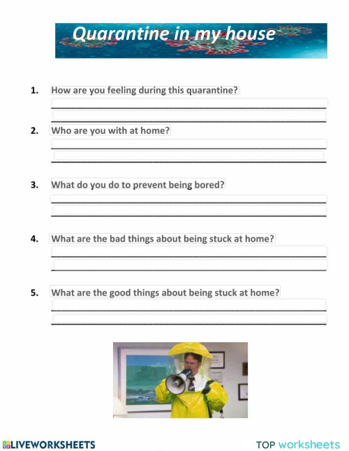 Quarantine in my house interactive. Interactive worksheet | TopWorksheets