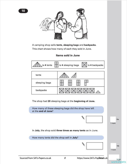 SAT_MATH_2000_Test A_Part 2. Interactive worksheet | TopWorksheets
