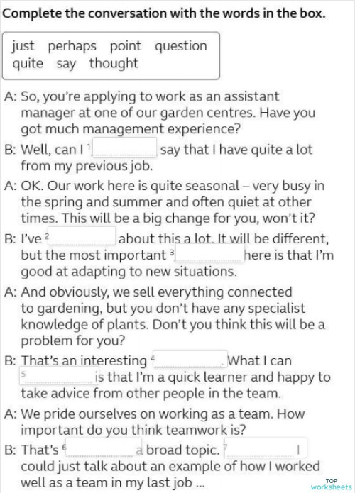 Conversation phrases. Interactive worksheet | TopWorksheets