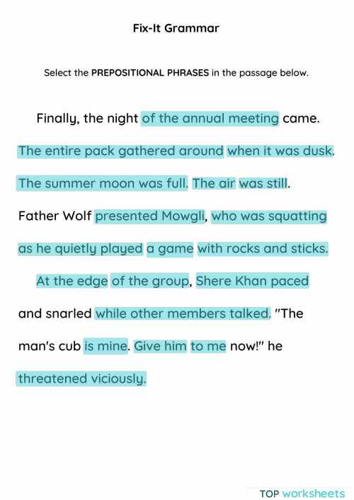 Fix-It! Grammar. Interactive worksheet | TopWorksheets