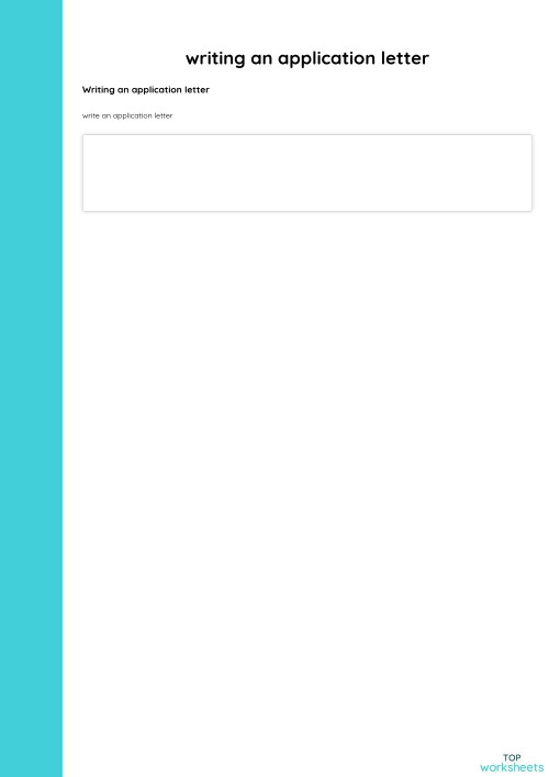 writing an application letter. Interactive worksheet | TopWorksheets